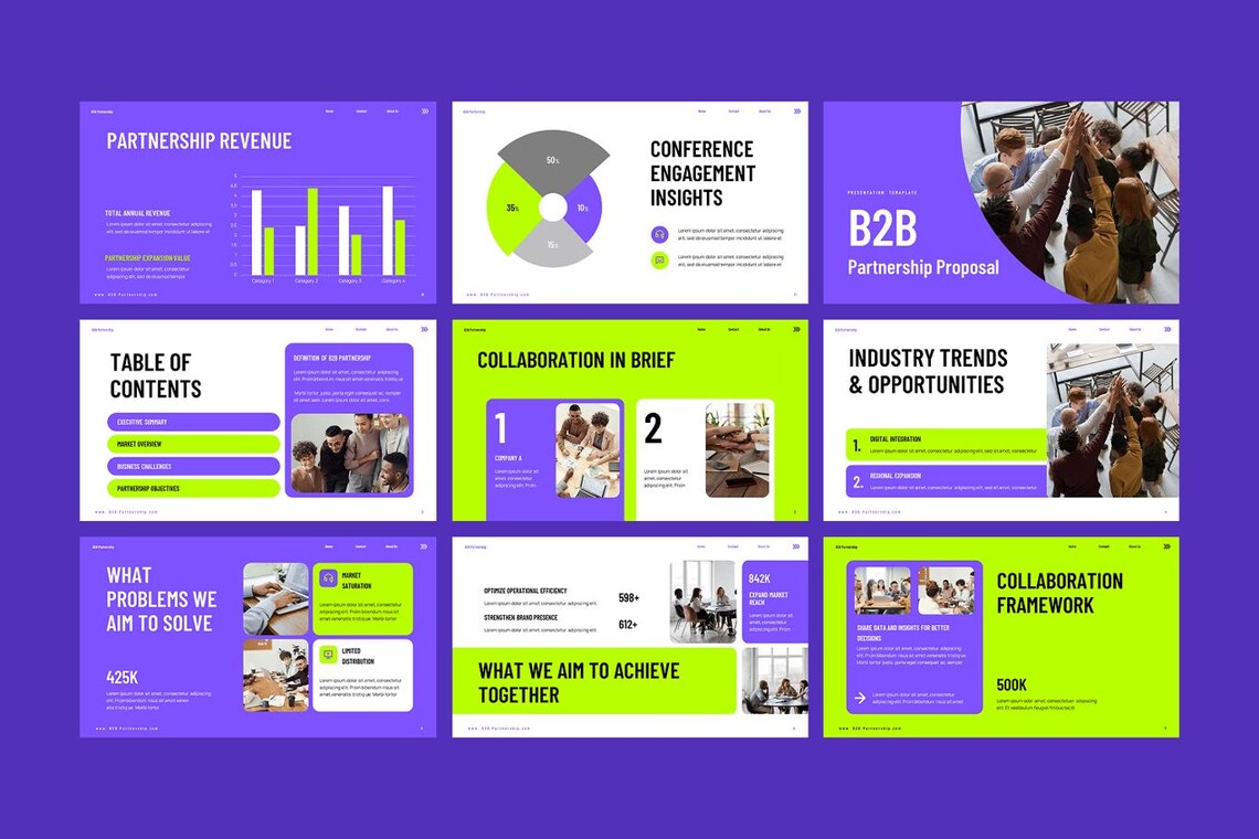 B2B Partnership Google Slides Template Business Proposal Presentation ...
