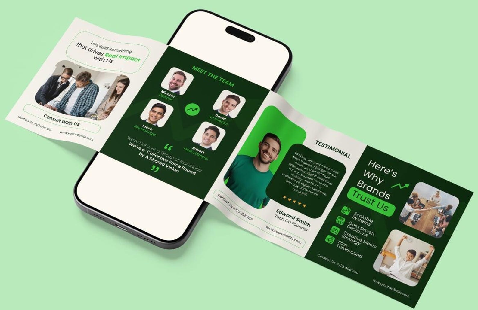 Business Instagram Post Template Canva Editable Green Growth Marketing ...