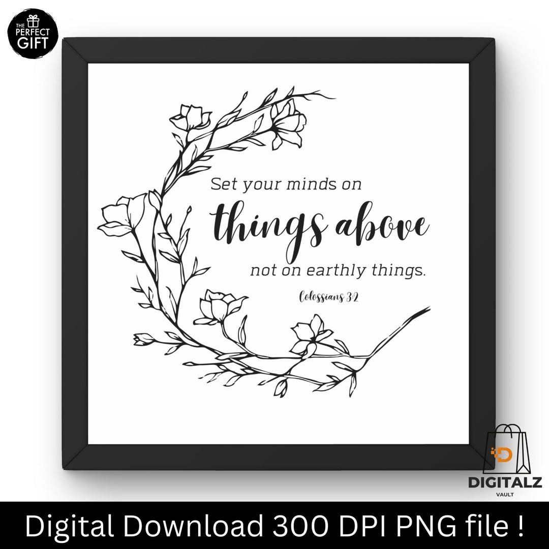 Set Your Minds on Things Above Bible Verse Wall Art | Colossians 3:2 ...