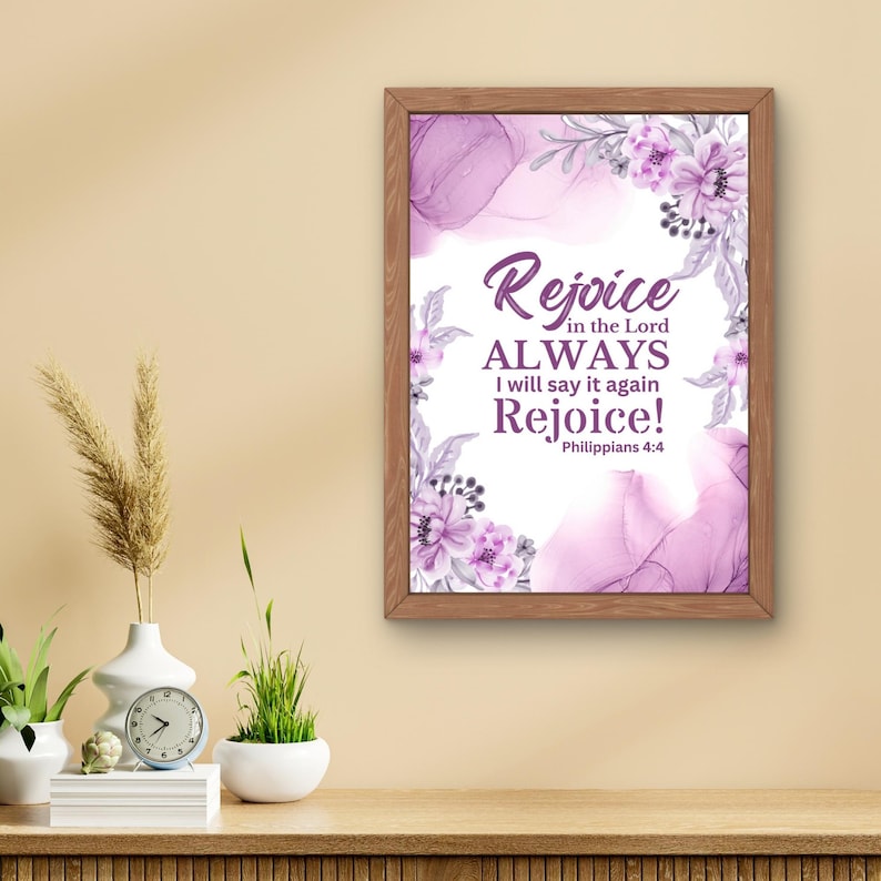 Philippians 4:4 Wall Art Printable | Rejoice in the Lord Always ...