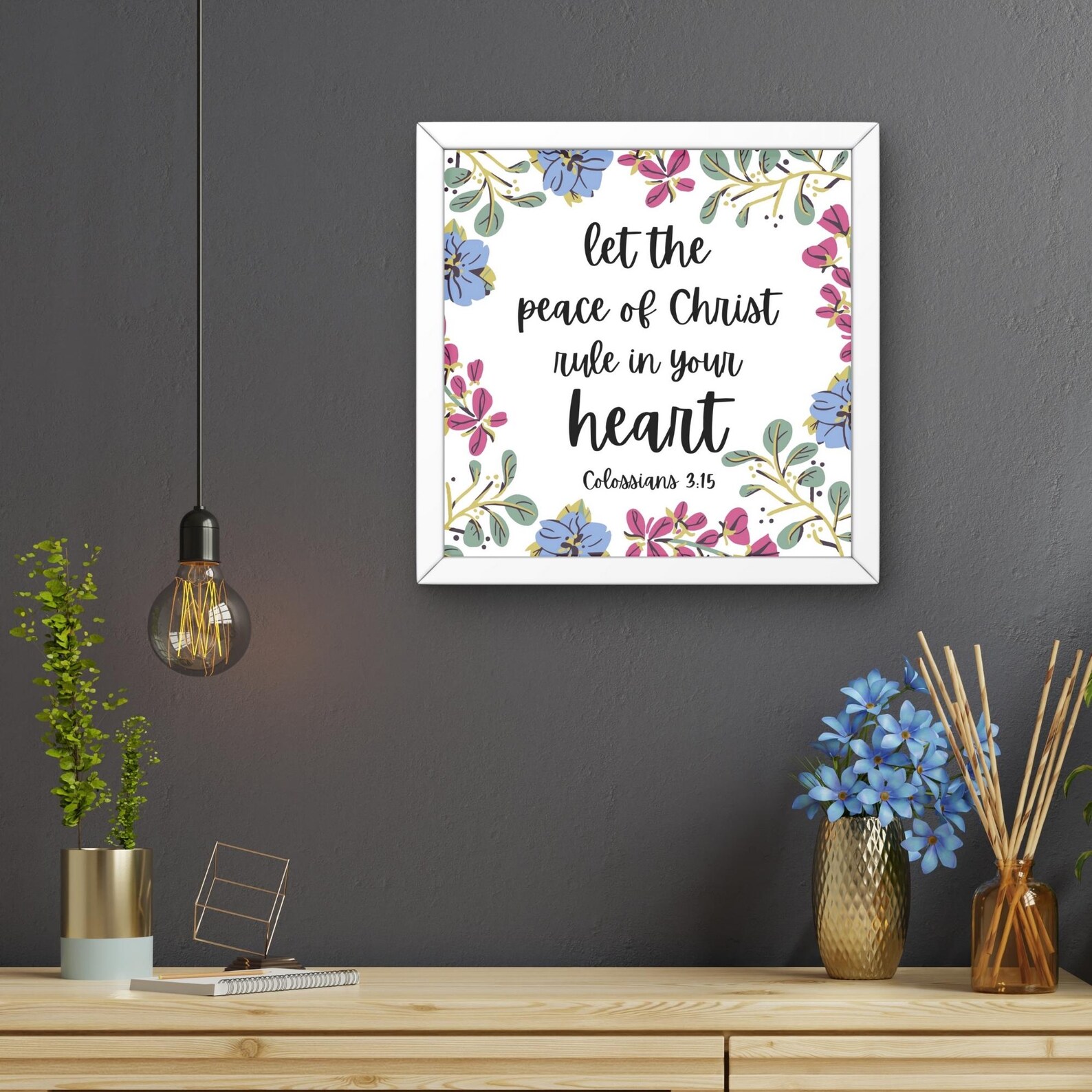 Peace of Christ Printable Wall Art | Colossians 3:15 Scripture Decor ...