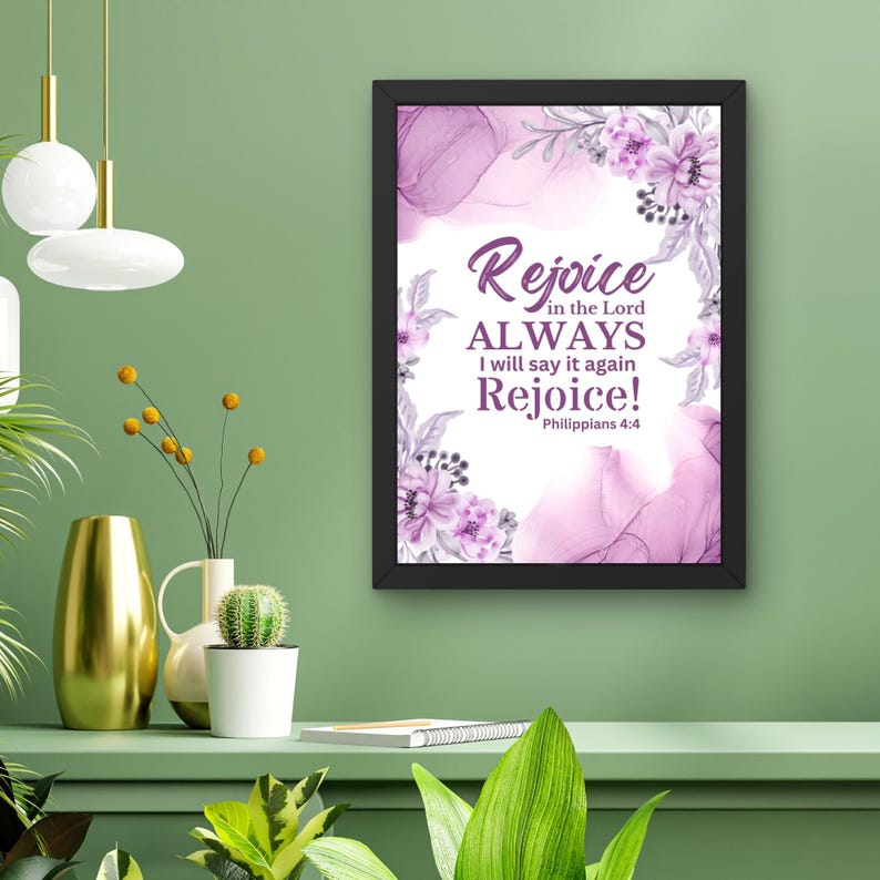 Philippians 4:4 Wall Art Printable | Rejoice in the Lord Always ...