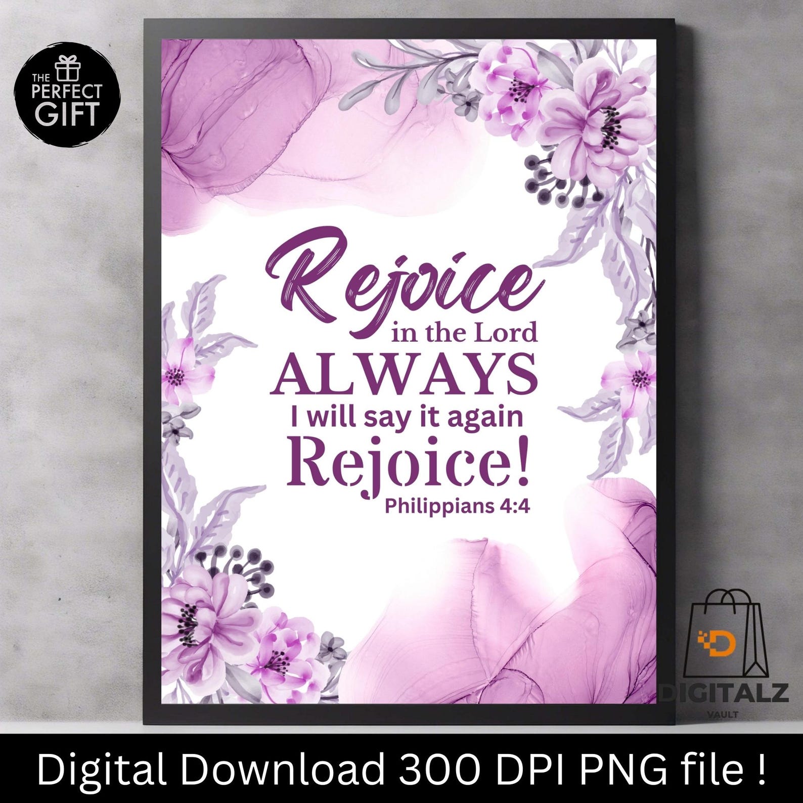 Philippians 4:4 Wall Art Printable | Rejoice in the Lord Always ...