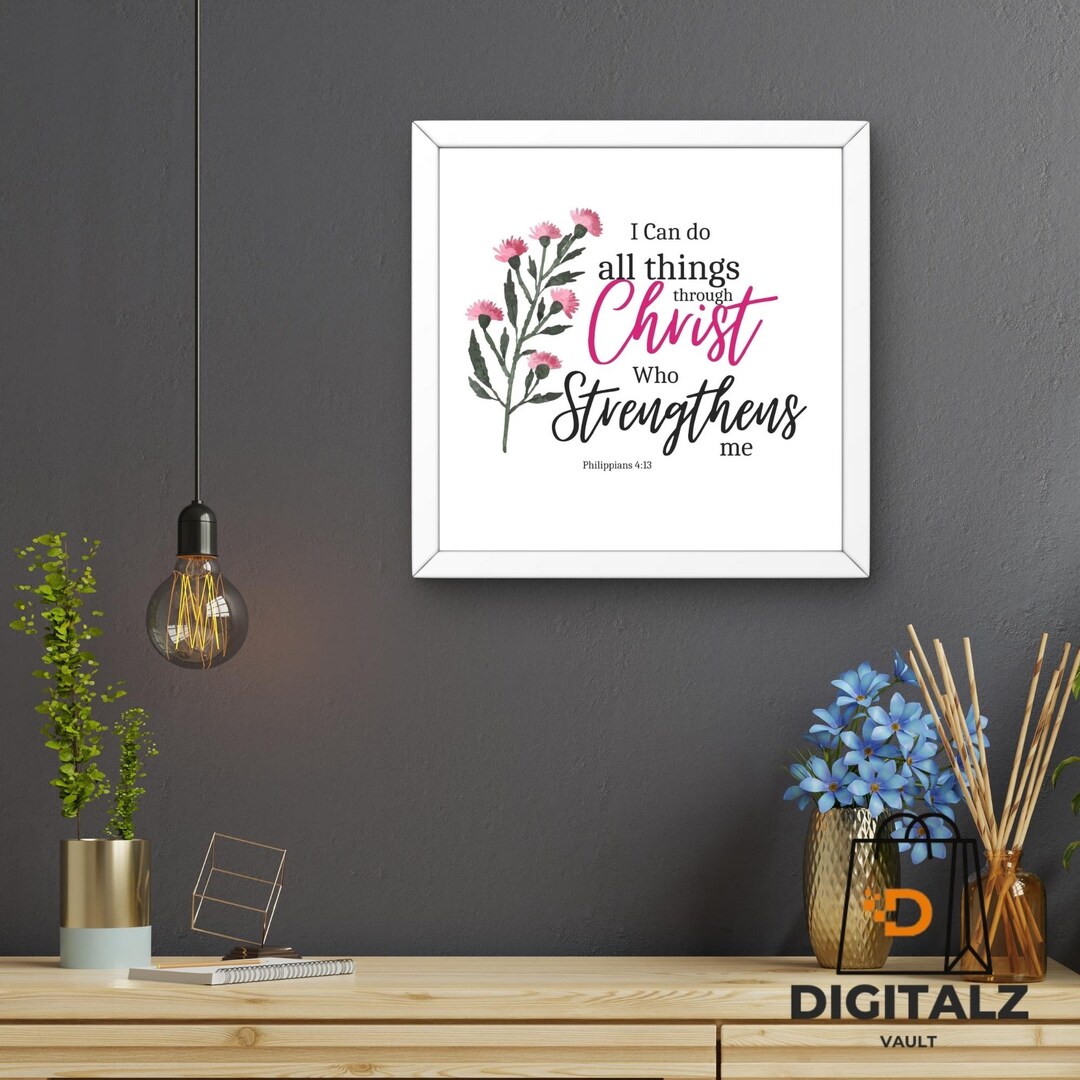 Philippians 4:13 Bible Verse Wall Art | Christian Scripture Print ...