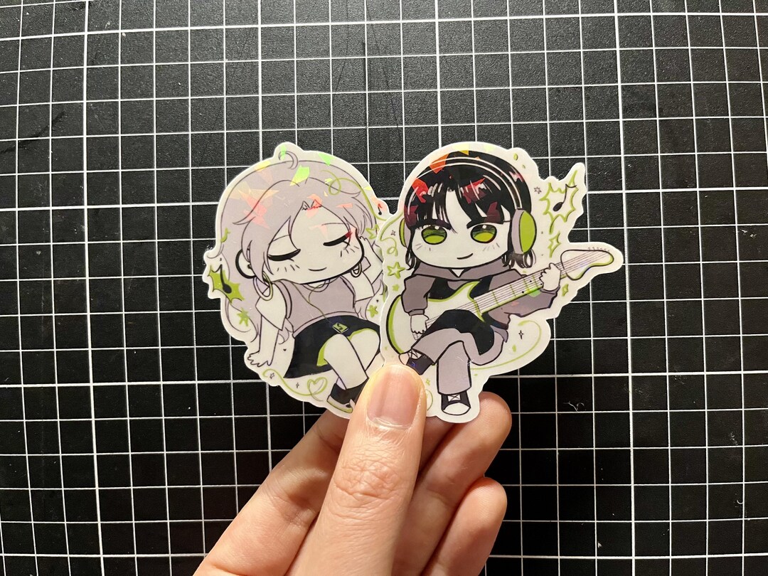 Tgswiiwagaa/green Yuri Chibi Holographic Stickers - Etsy Australia
