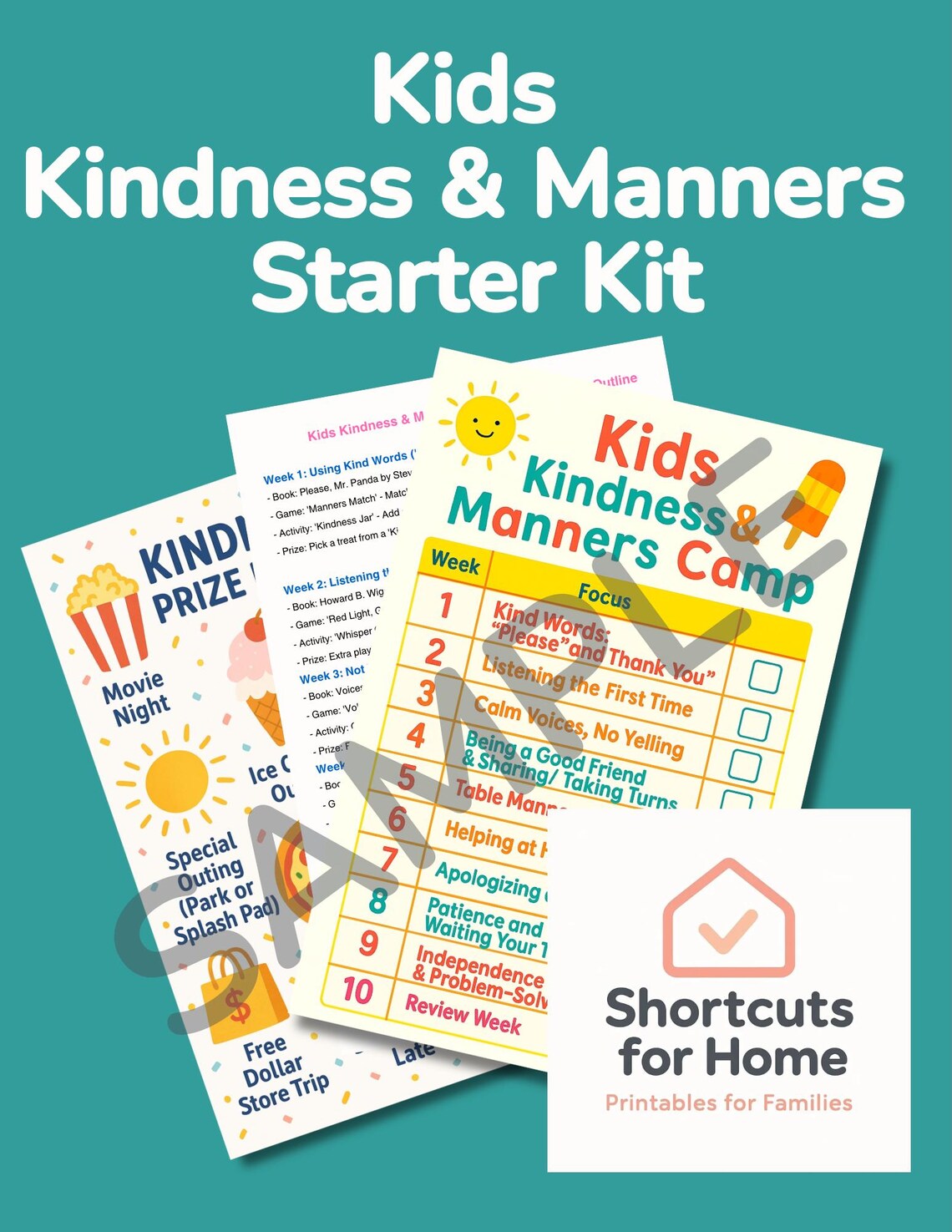 Kids Kindness & Manners Camp – Printable Weekly Lesson Plan + Reward ...
