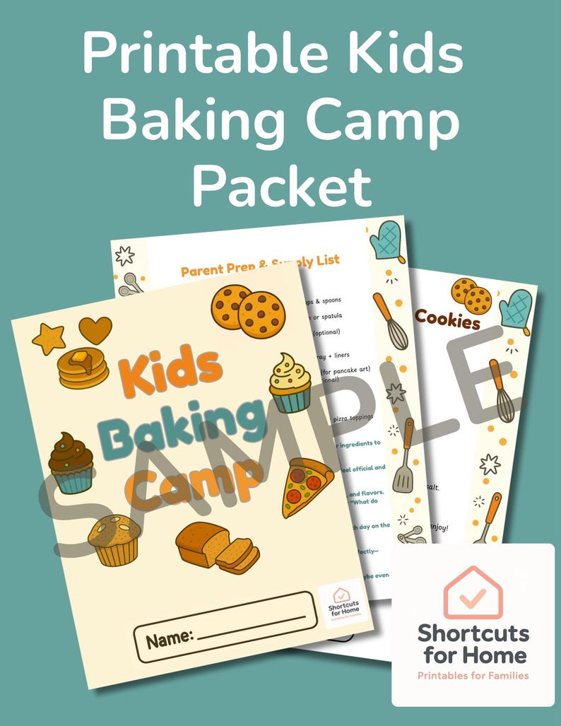 Kids Baking Camp Printable Packet | 6-day Summer Baking Activities for ...