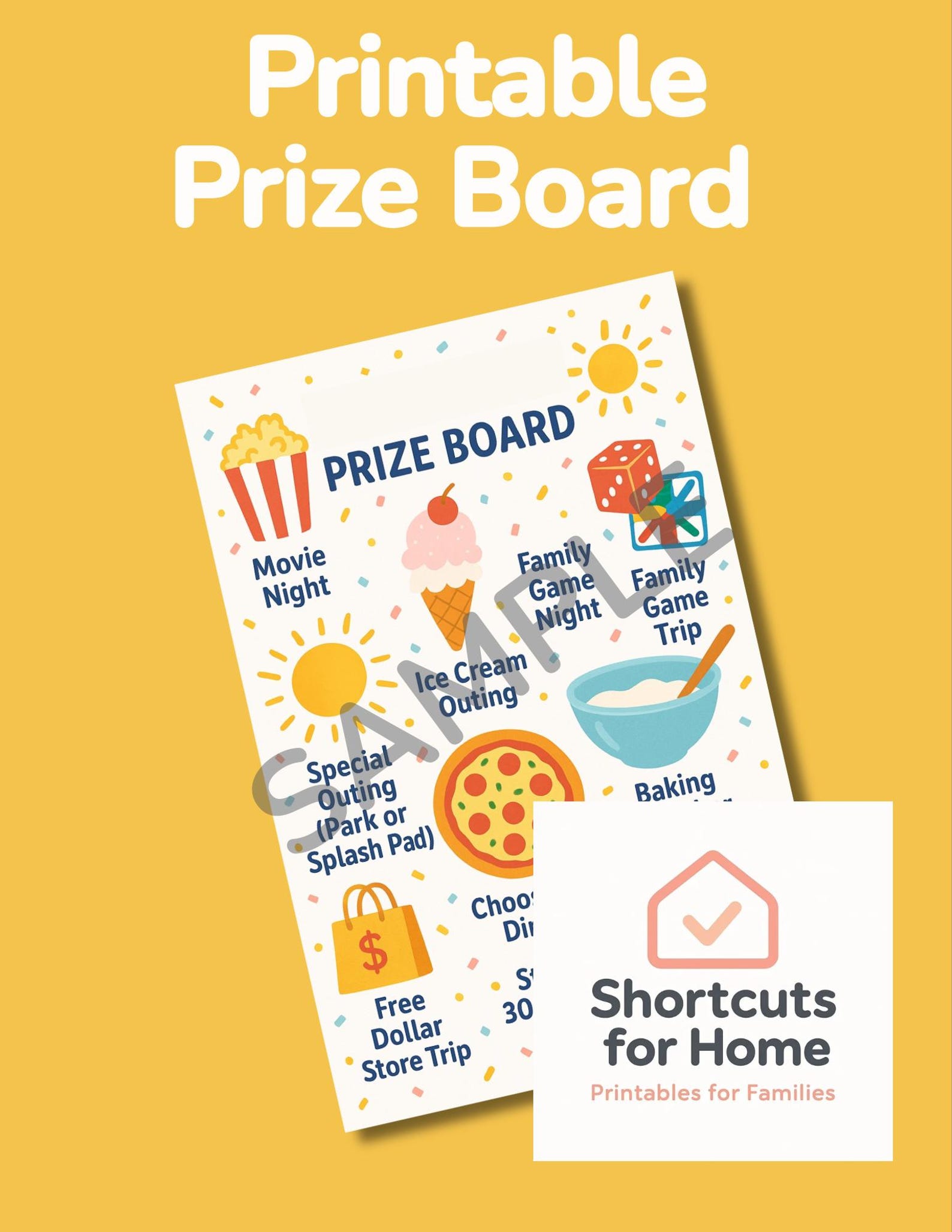 Printable Prize Board for Kids – Reward Chart for Positive Behavior ...