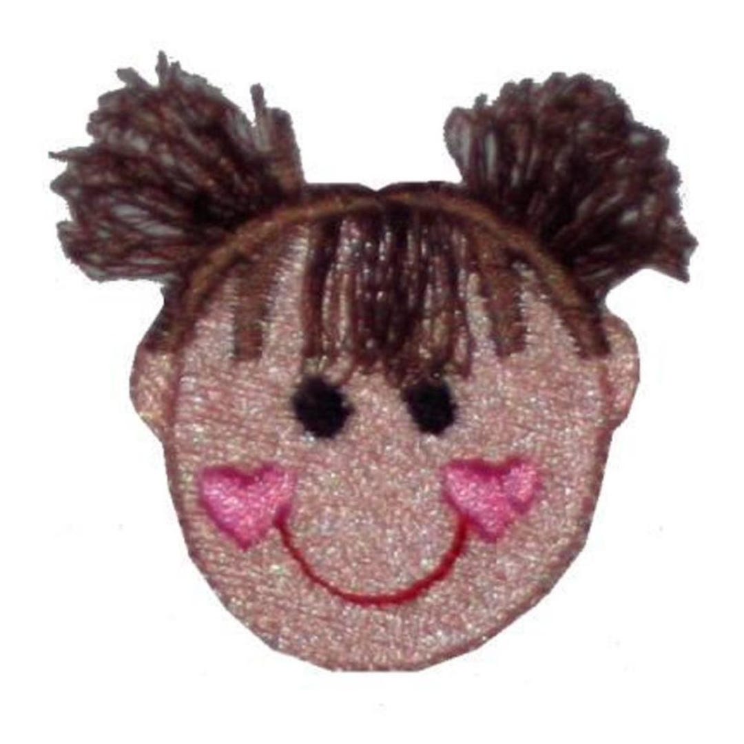 Fringe Girl With Pigtails Machine Embroidery Design - 4 X 4 Hoop ...