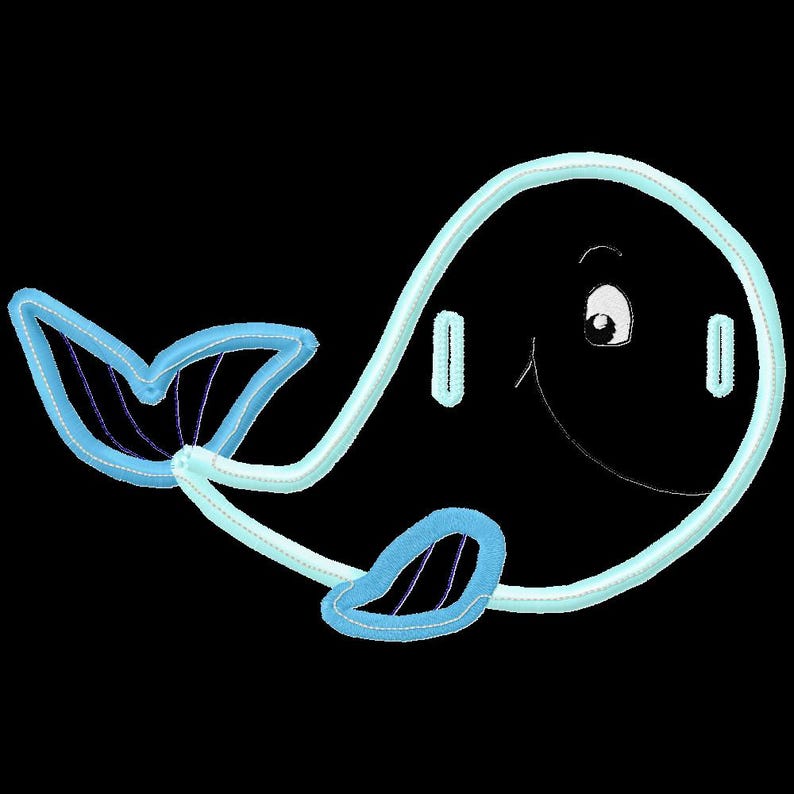 Whale Banner Machine Embroidery Design - 3 Sizes - Instant Download - Etsy