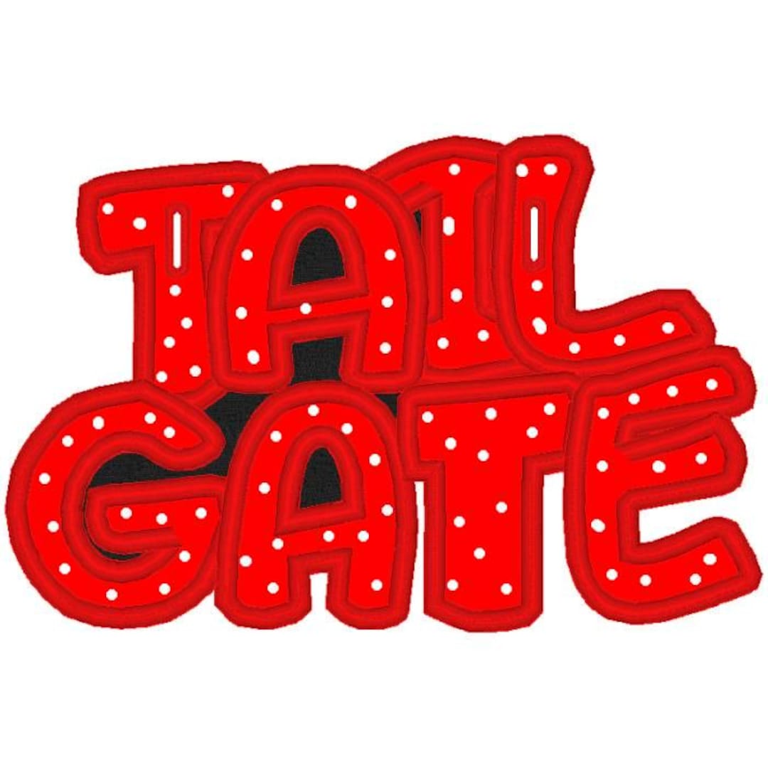 Tailgate Word Banner Machine Embroidery Design - 3 Sizes - Instant ...