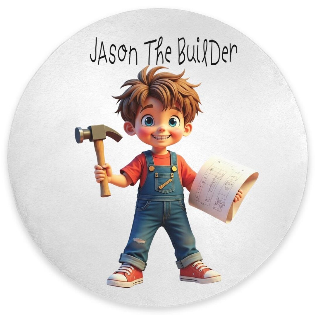 Area Rugs - Jason the Builder - 60" Round - Etsy