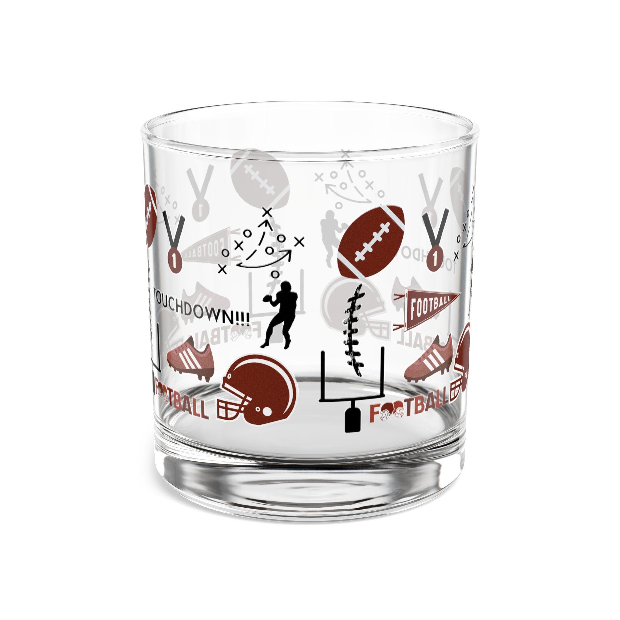 Football Lovers Rocks Glass Set, 10oz, Perfect for Game Day, Gifts for ...