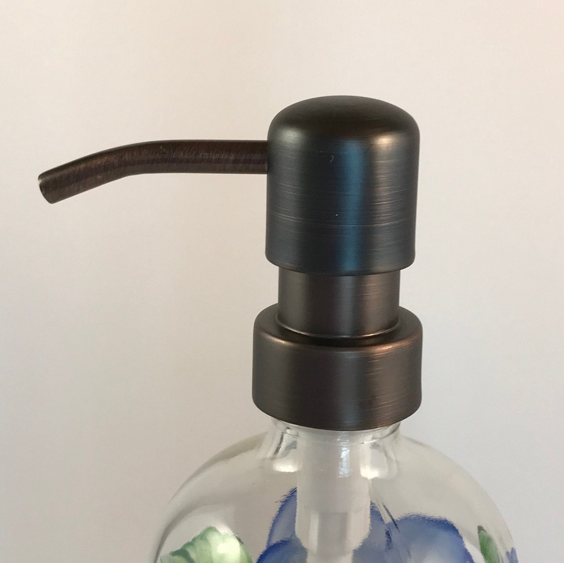 Hand painted soap bottle with red pansies red bathroom decor | Etsy