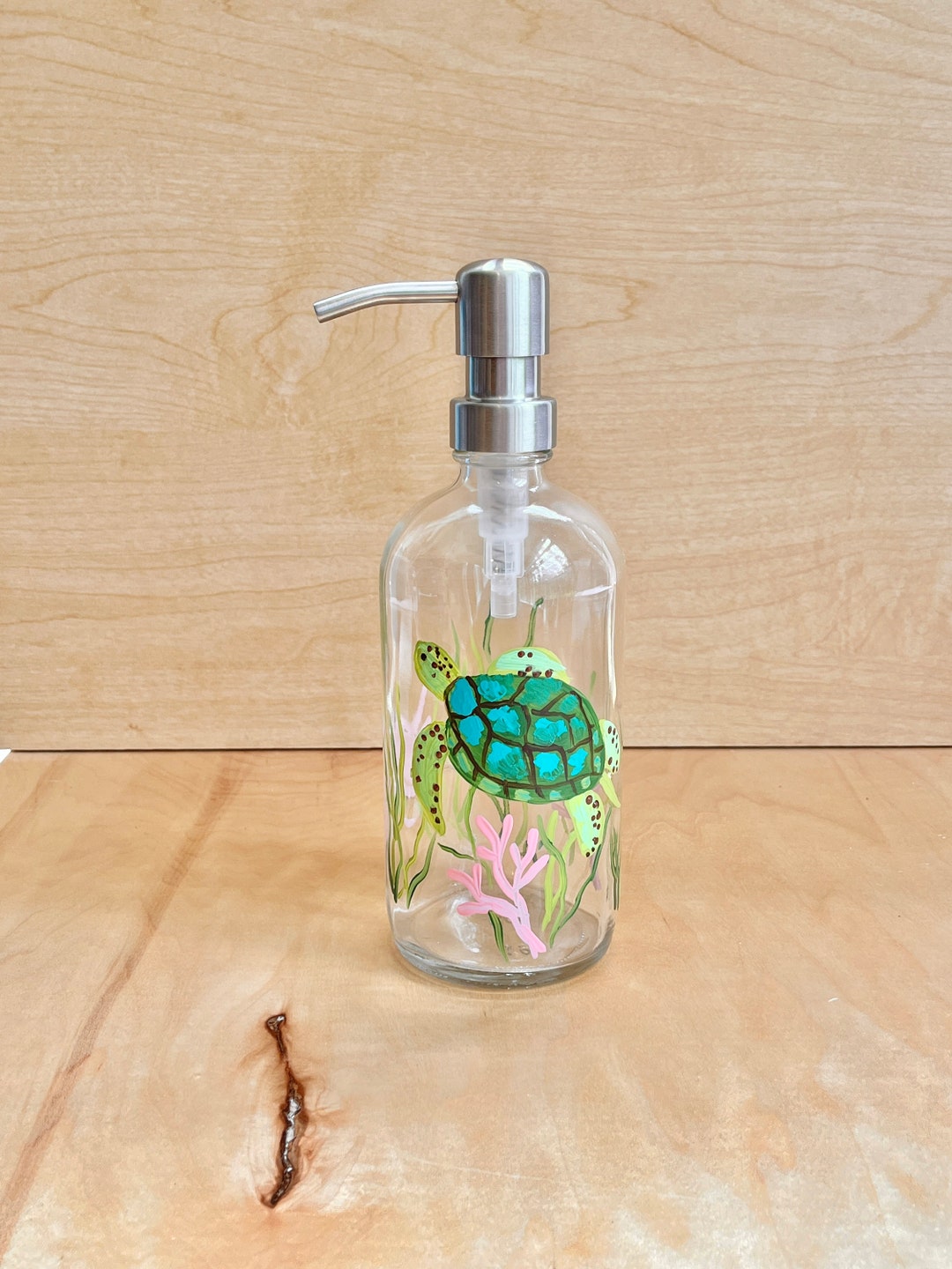 Hand Painted Sea Turtle Soap Dispenser: Beach Bathroom Decor - Etsy