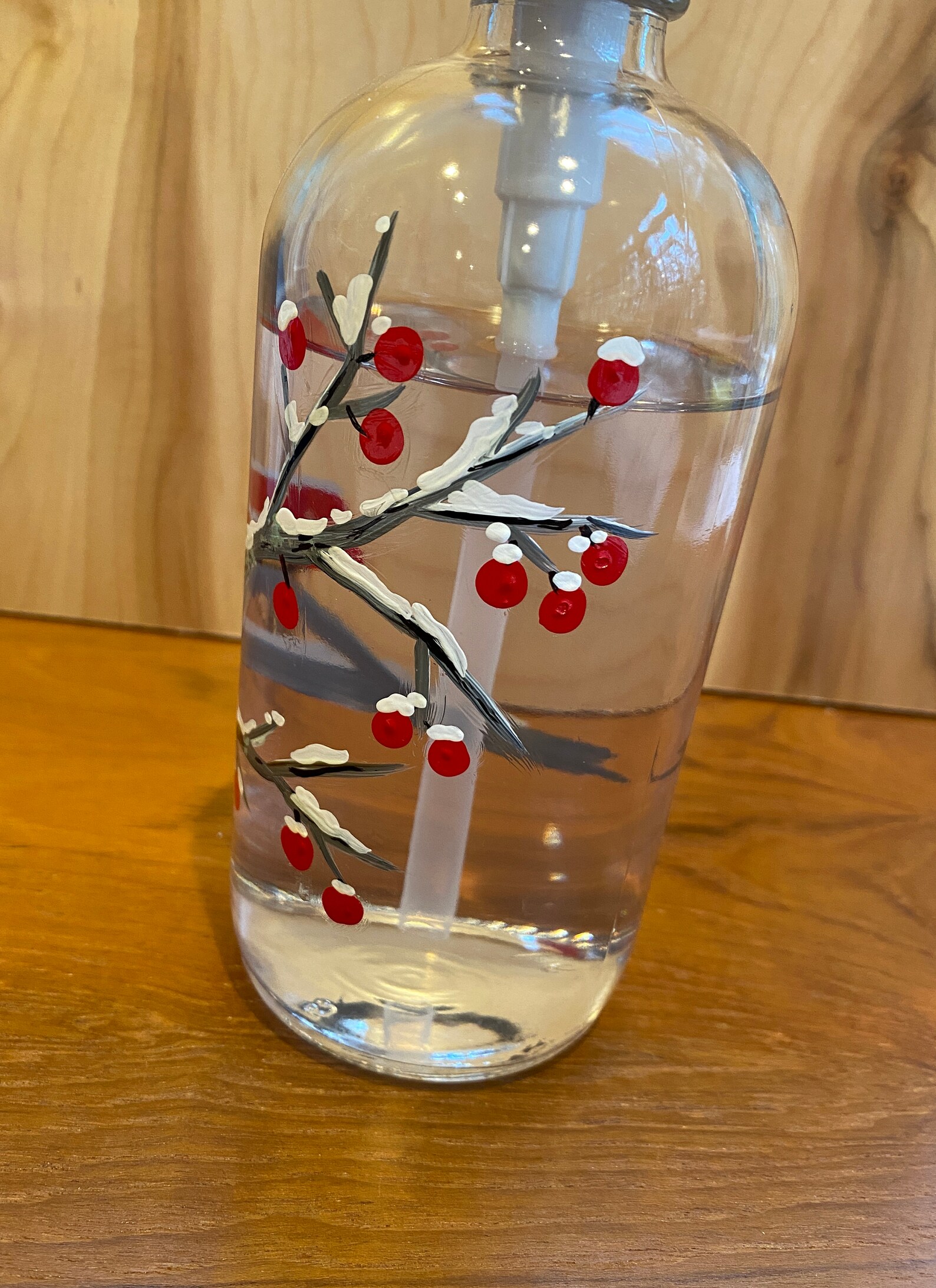 Hand Painted Cardinal Soap Dispenser: Winter Bathroom Decor - Etsy