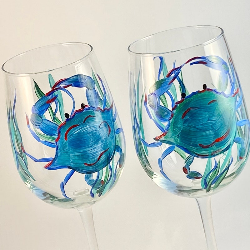 Beach Wine Glass - Etsy