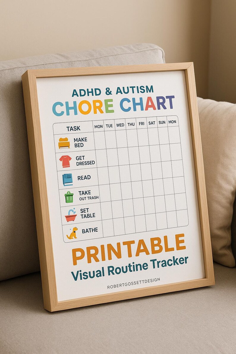 ADHD & Autism Chore Chart – Printable Visual Routine Tracker for Kids ...
