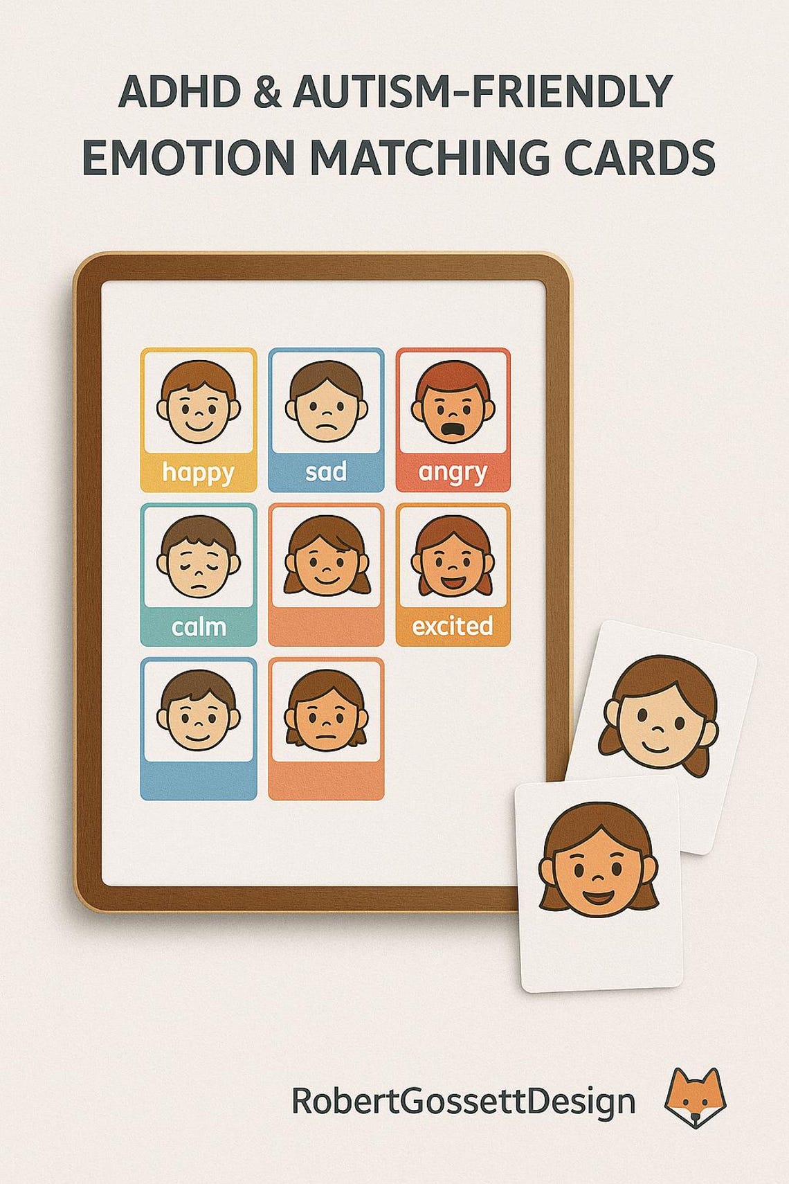 ADHD & Autism-friendly Emotion Matching Cards – Printable Feelings Game ...