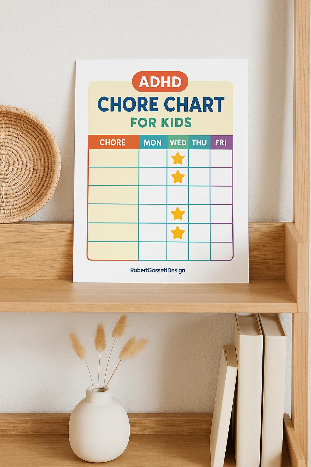 ADHD Chore Chart for Kids: Printable Routine Tracker (ages 6-12 ...