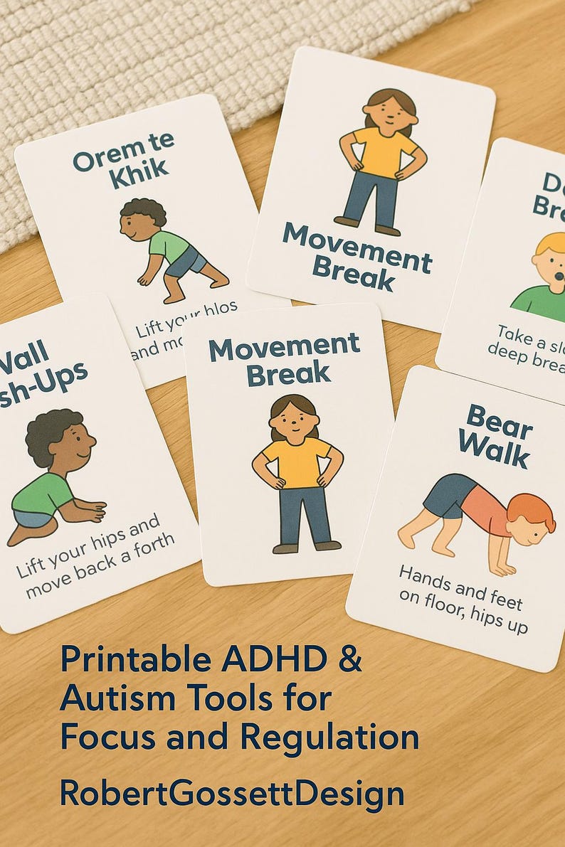 Sensory-friendly Movement Break Cards | Printable ADHD & Autism Tools ...
