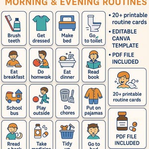 ADHD Visual Routine Cards for Kids - Etsy