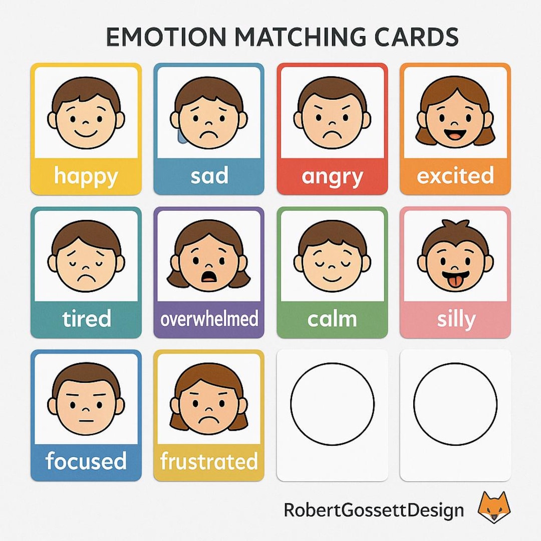 ADHD & Autism-friendly Emotion Matching Cards – Printable Feelings Game ...
