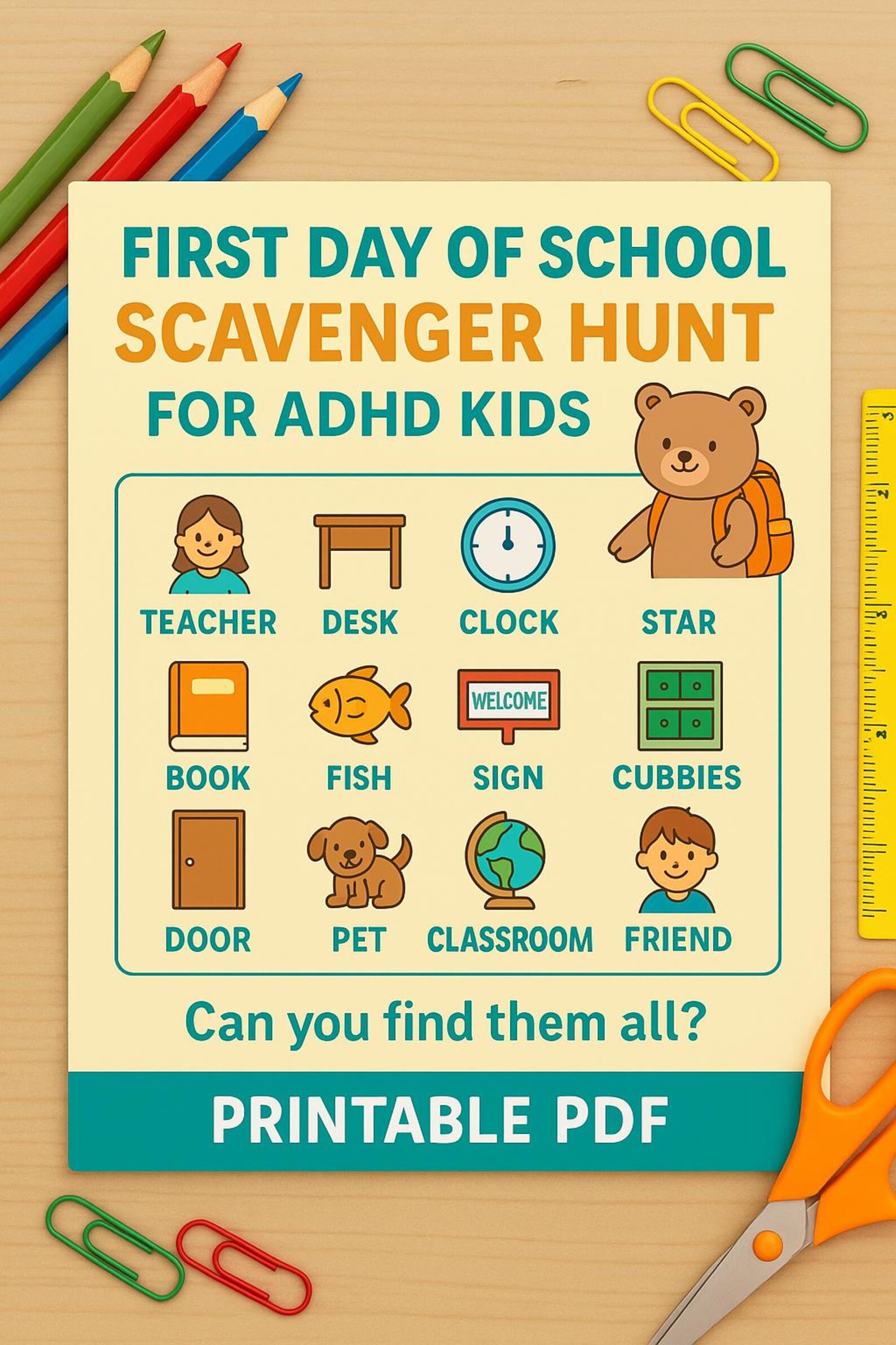 ADHD & Autism School Success Toolkit – Printable Visual Routine Charts ...