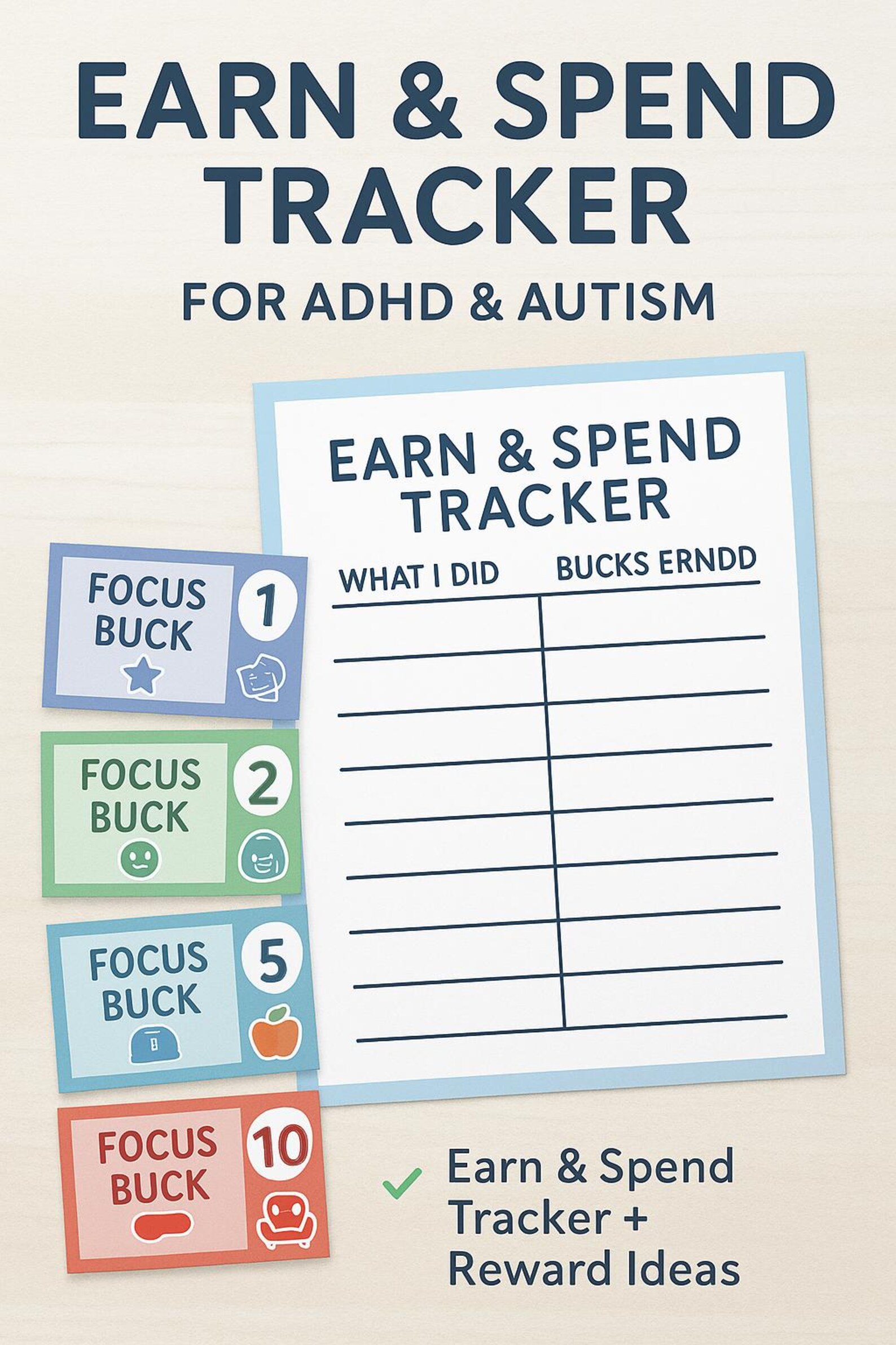 Printable Reward Bucks for Kids | ADHD & Autism Positive Reinforcement ...