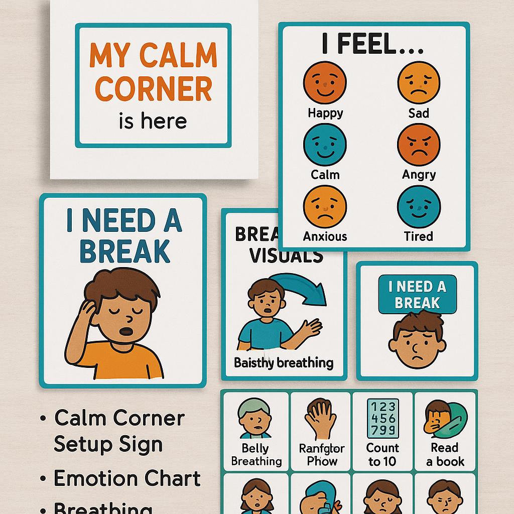 Calm Corner Kit: Coping Tools for ADHD & Autism (printable Visuals) - Etsy