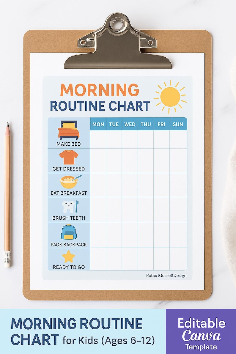 ADHD Kids Printable Kit – Chore Chart, Routine & Movement Cards ...