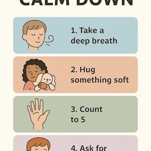 ADHD + Autism Calm-down Corner Posters for Kids – Printable Emotional ...