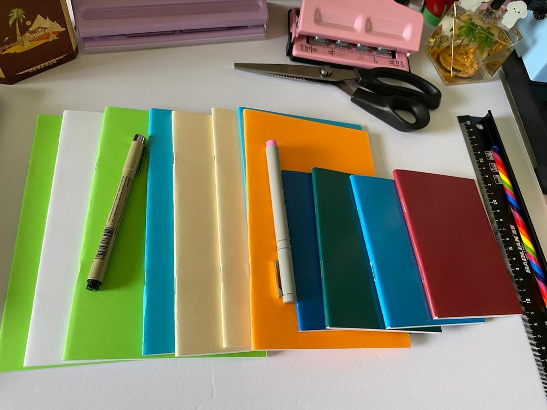 Notebooks in Different Colors and Sizes, Personalized Cover. Beautiful ...