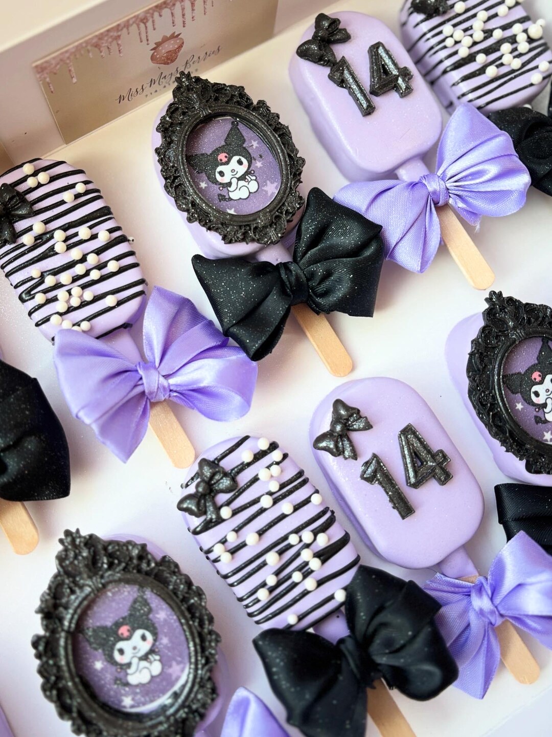Kuromi Cake Pops, Cakesicles, Custom Made Treats for Birthday - Etsy