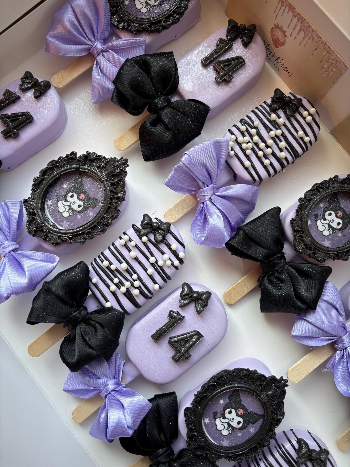 Kuromi Cake Pops, Cakesicles, Custom Made Treats for Birthday - Etsy