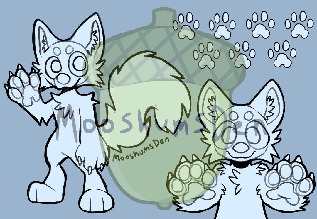 Canine Furry/fursona Reference Sheet Base - Etsy