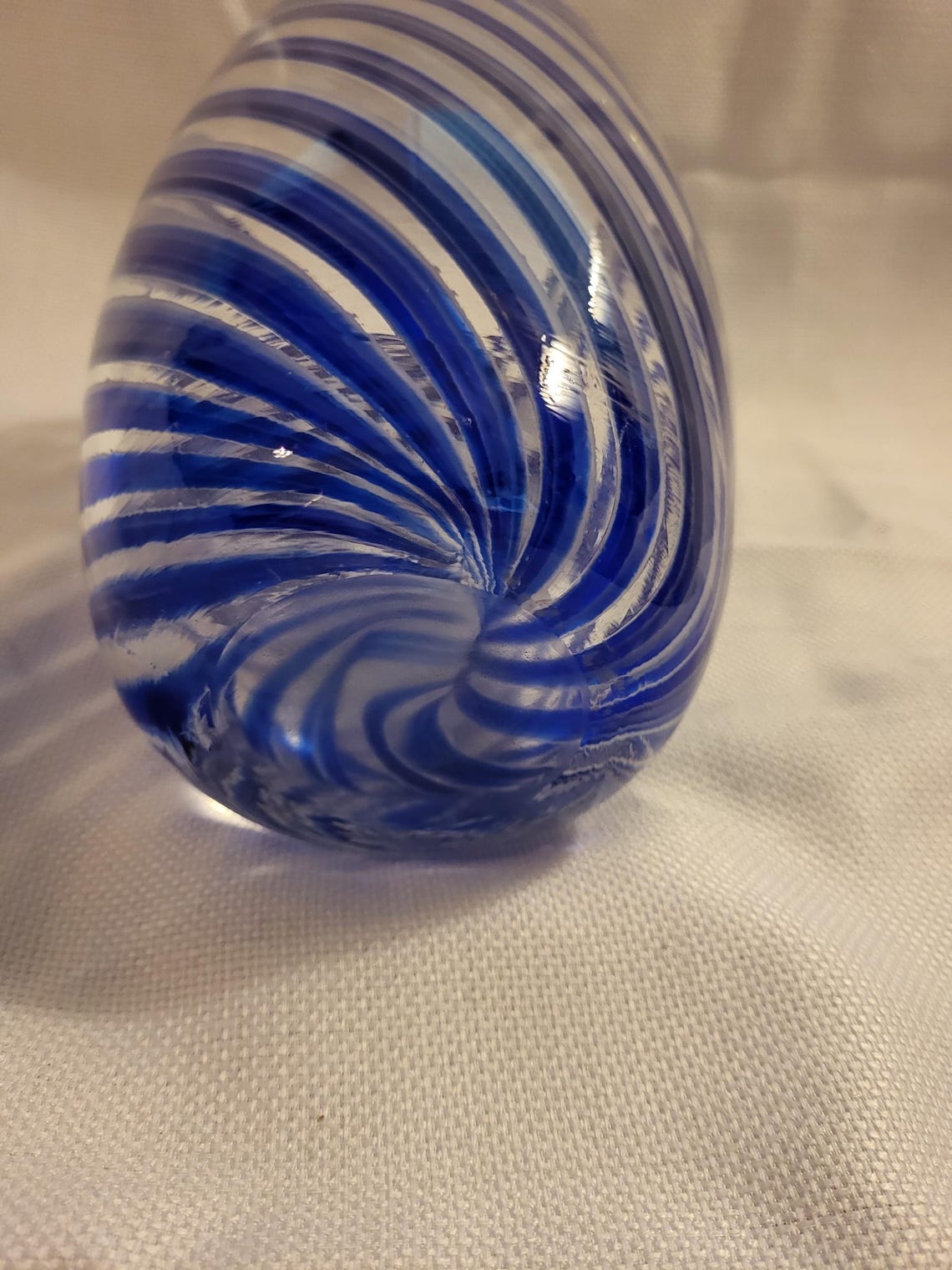 Blue Swirl Vase, Art Glass. Hand Blown. - Etsy