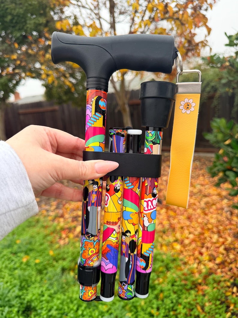 Folding Walking Cane With Custom Design, - Collapsible, Adjustable ...