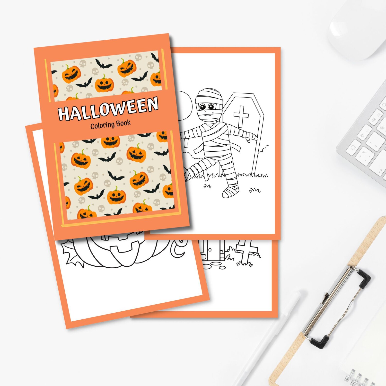Printable Halloween Coloring Book for Kids and Adults - Cute Halloween ...