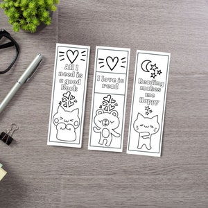 Printable Coloring Bookmarks for Kids - Cute Animal Bookmarks to Color ...