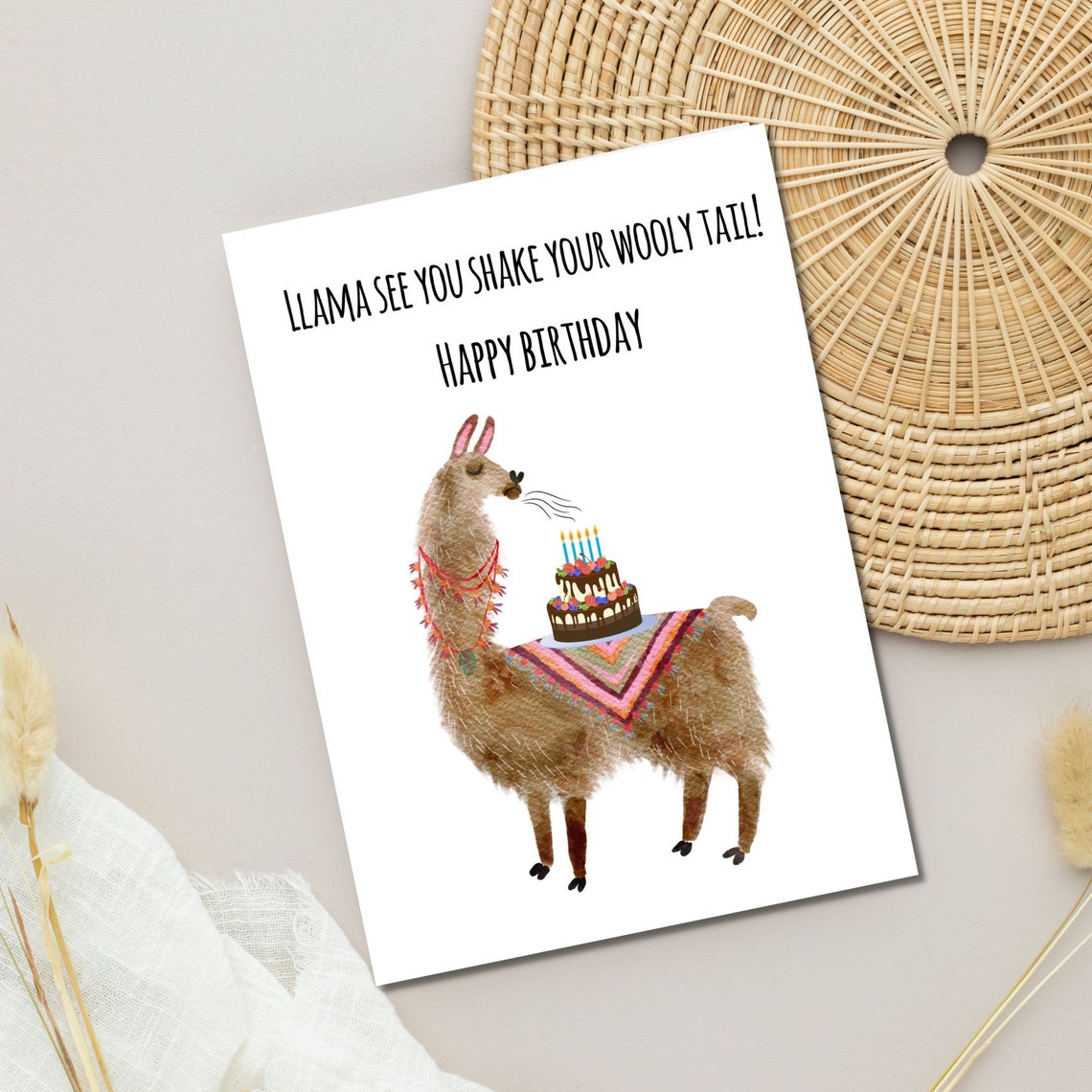 Printable Cute and Funny Alpaca Inspired Printable Birthday Card, Llama ...