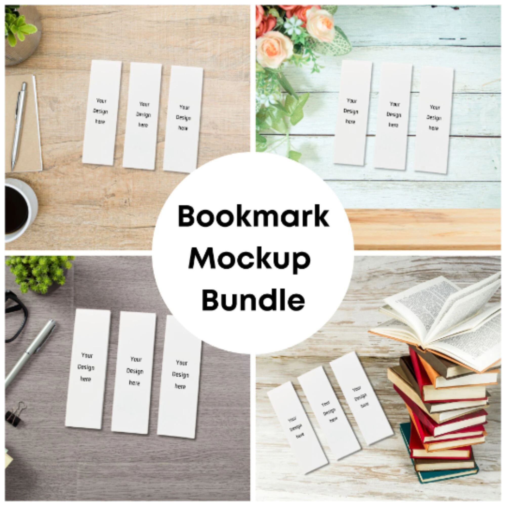 Digital Bookmark Display Template Blank Bookmark Mockup Blank Product ...