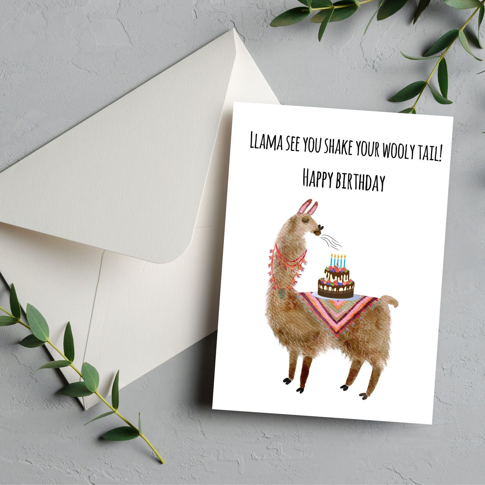 Printable Cute and Funny Alpaca Inspired Printable Birthday Card, Llama ...