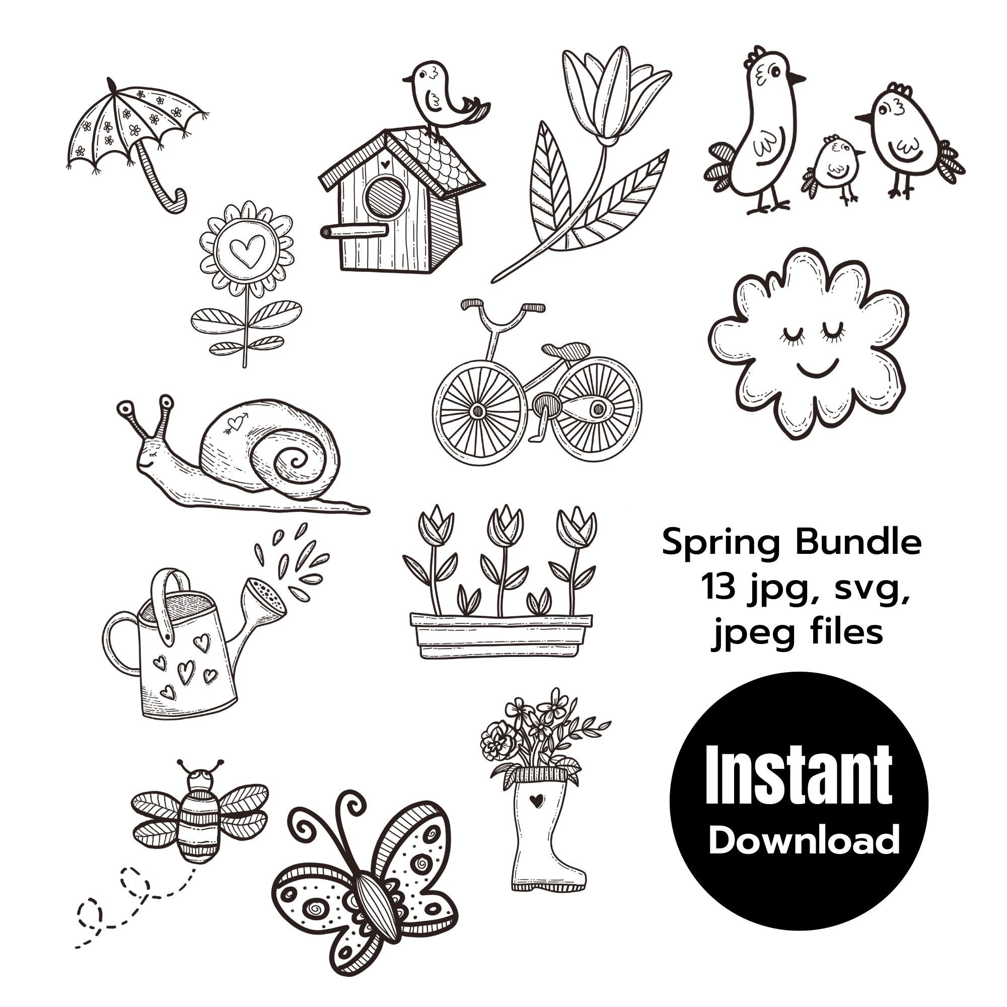 Spring SVG Bundle, Spring Png, Spring Elements SVG, Cutting Files ...