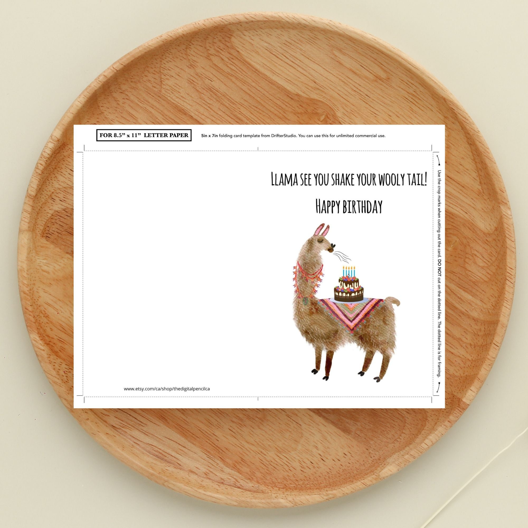 Printable Cute and Funny Alpaca Inspired Printable Birthday Card, Llama ...
