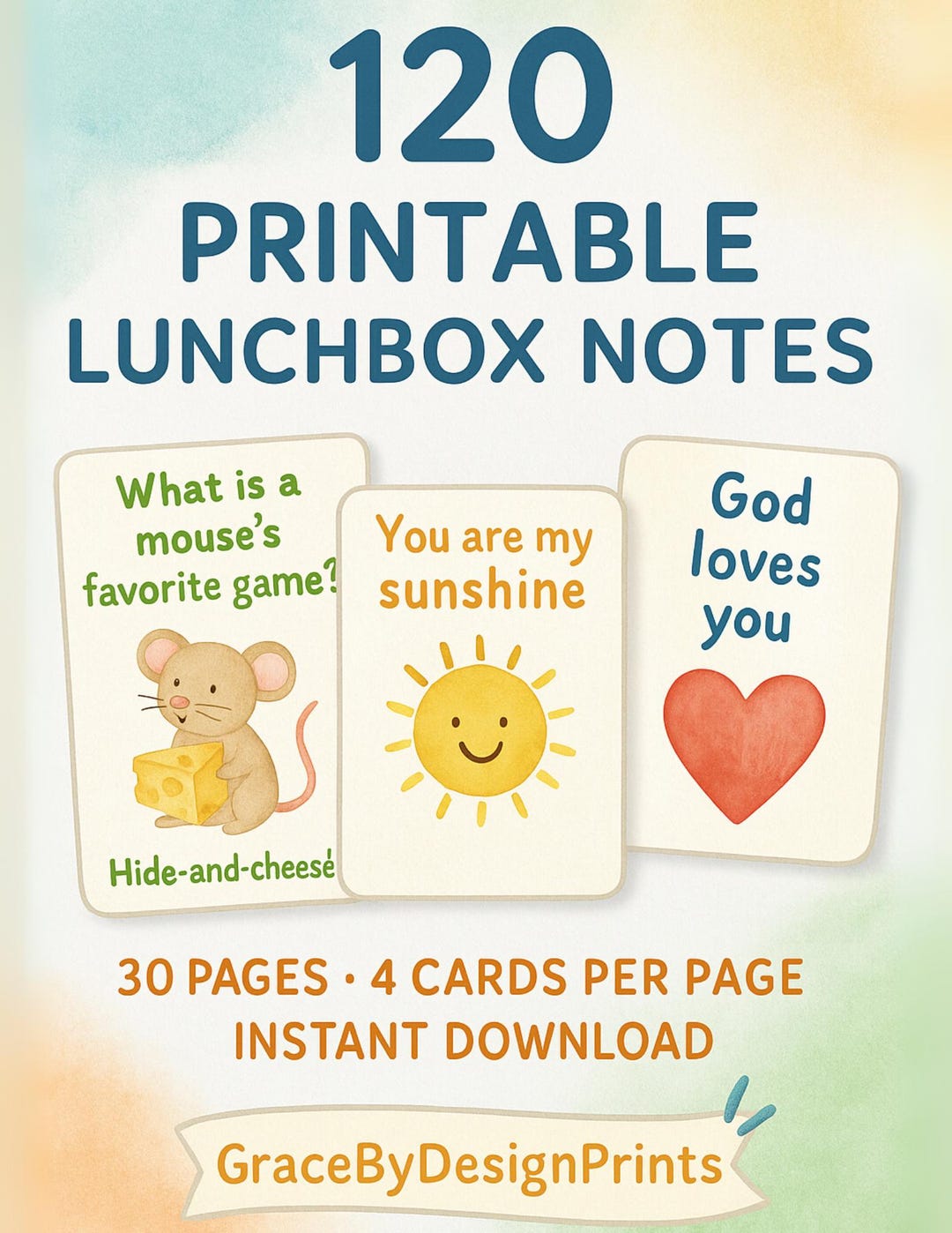 Printable Lunchbox Notes for Kids – Fun Facts, Challenges (instant ...