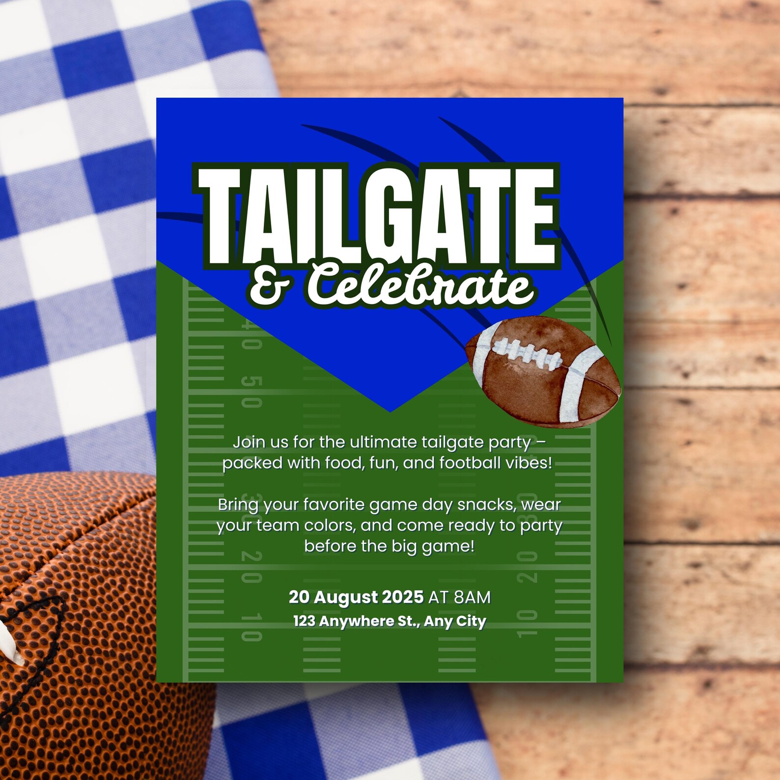 Touchdown Celebration: Tailgate Party Invitation - Instant Download - Etsy
