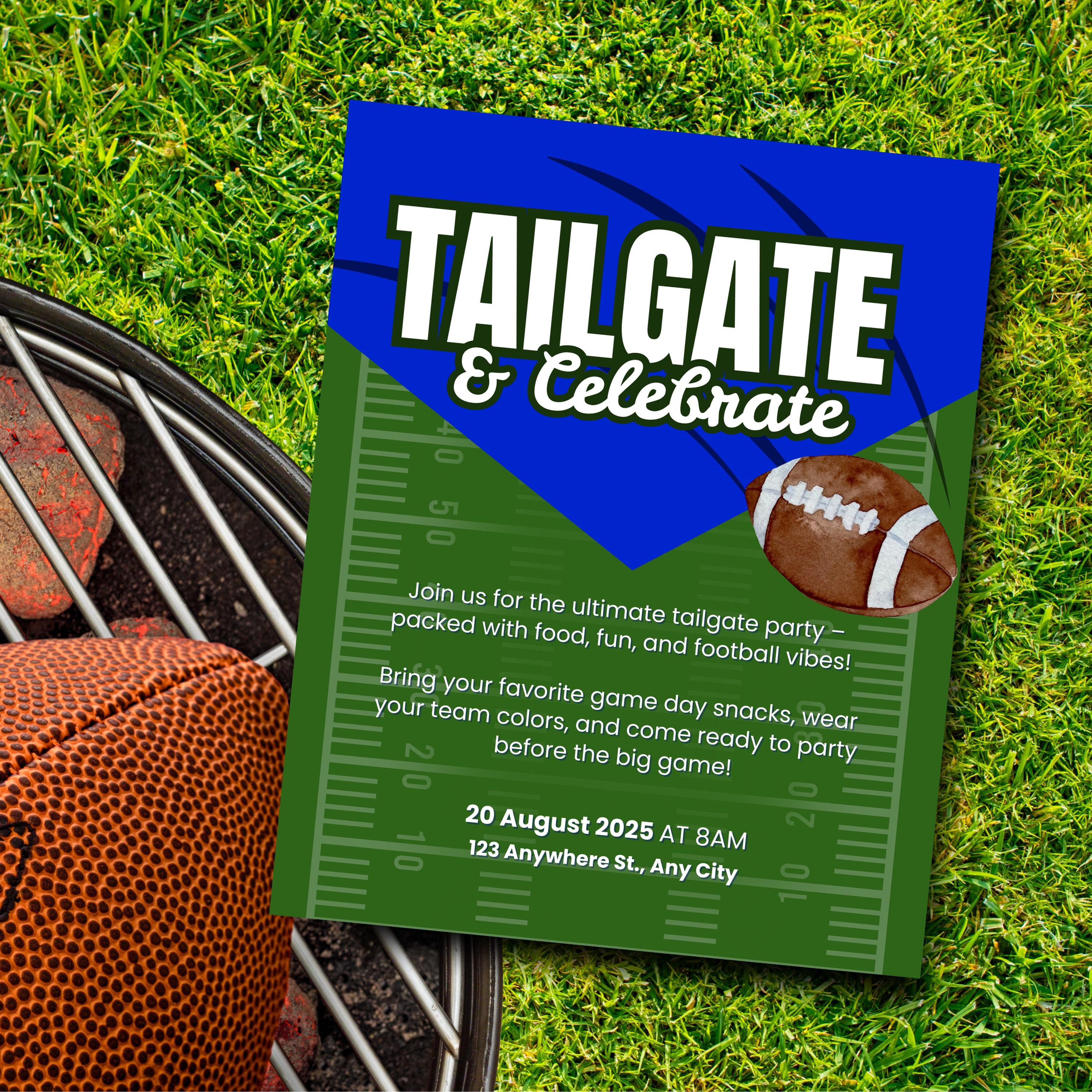 Touchdown Celebration: Tailgate Party Invitation - Instant Download - Etsy
