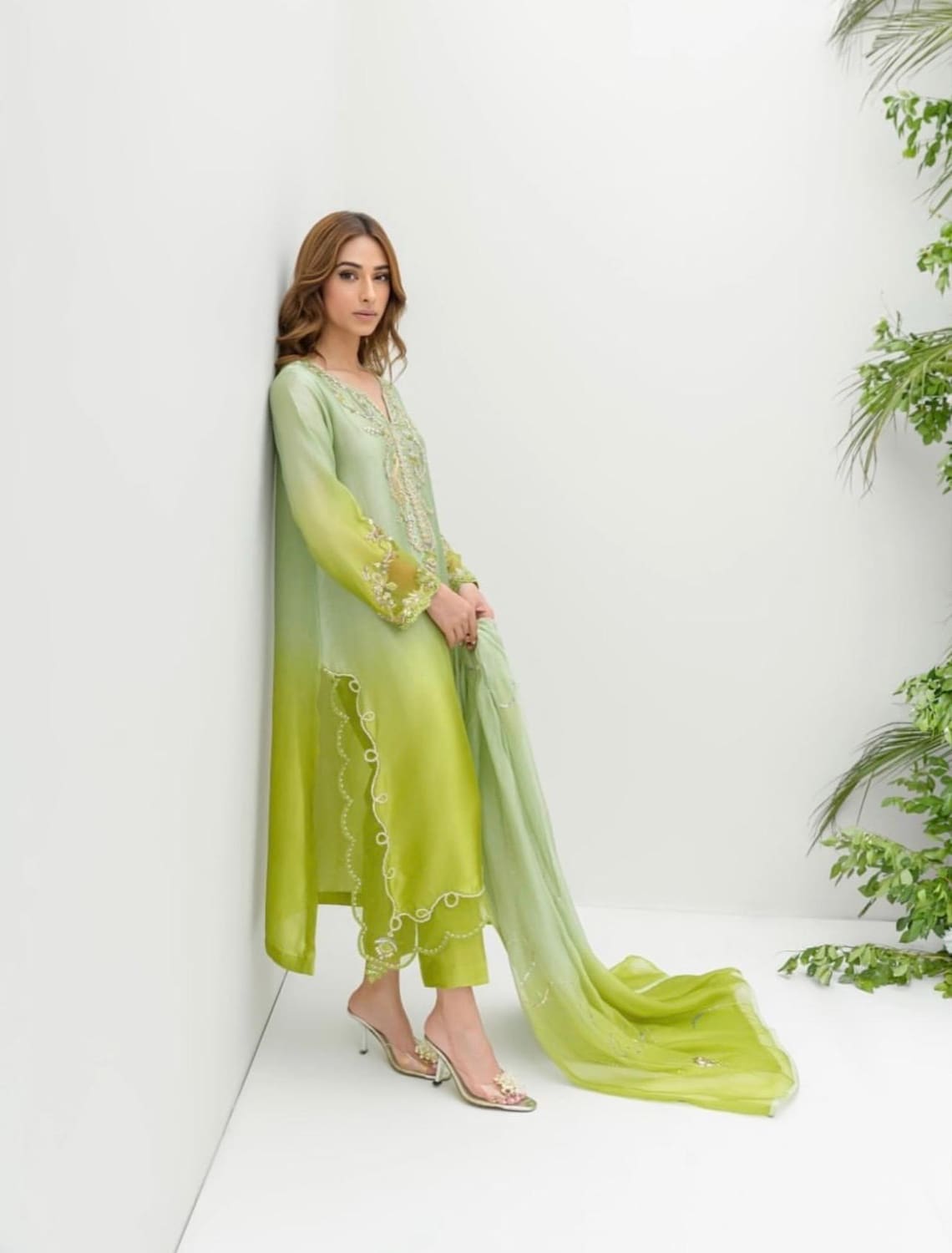 Pakistani Sheesha Silk Suit | Hand Embroidered Adda Work Dress ...
