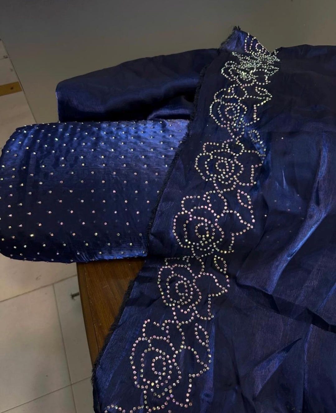 Pakistani Wedding Dress: Sheesha Silk, Rhinestone Embellished Formal ...